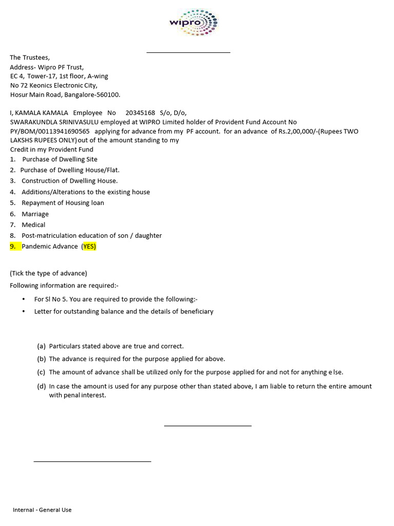 1 - 1 - Composite Application - Advance Withdrawal Form Fin | PDF