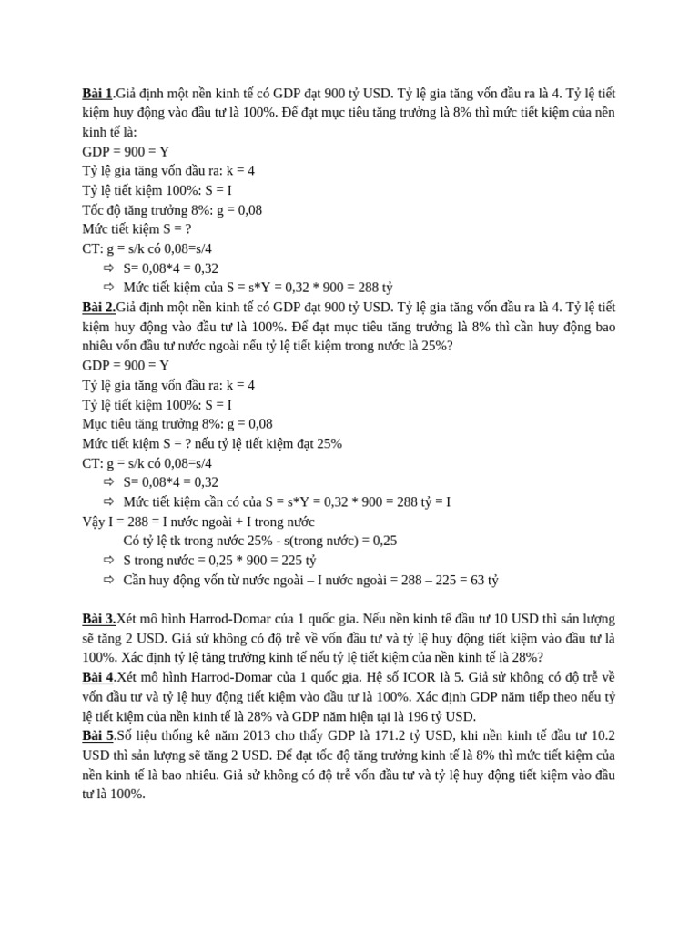 Bài Tập Hệ Số Icor - LĐ | PDF