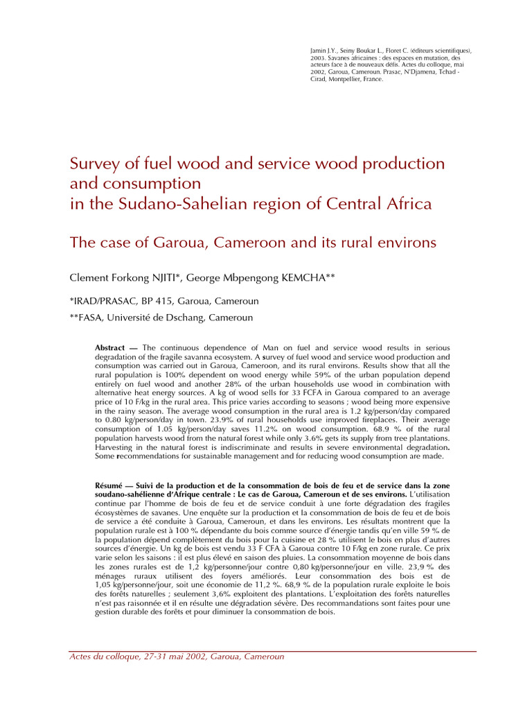 Survey of Fuel Wood and Service Wood Production | PDF | Plantation | Wood