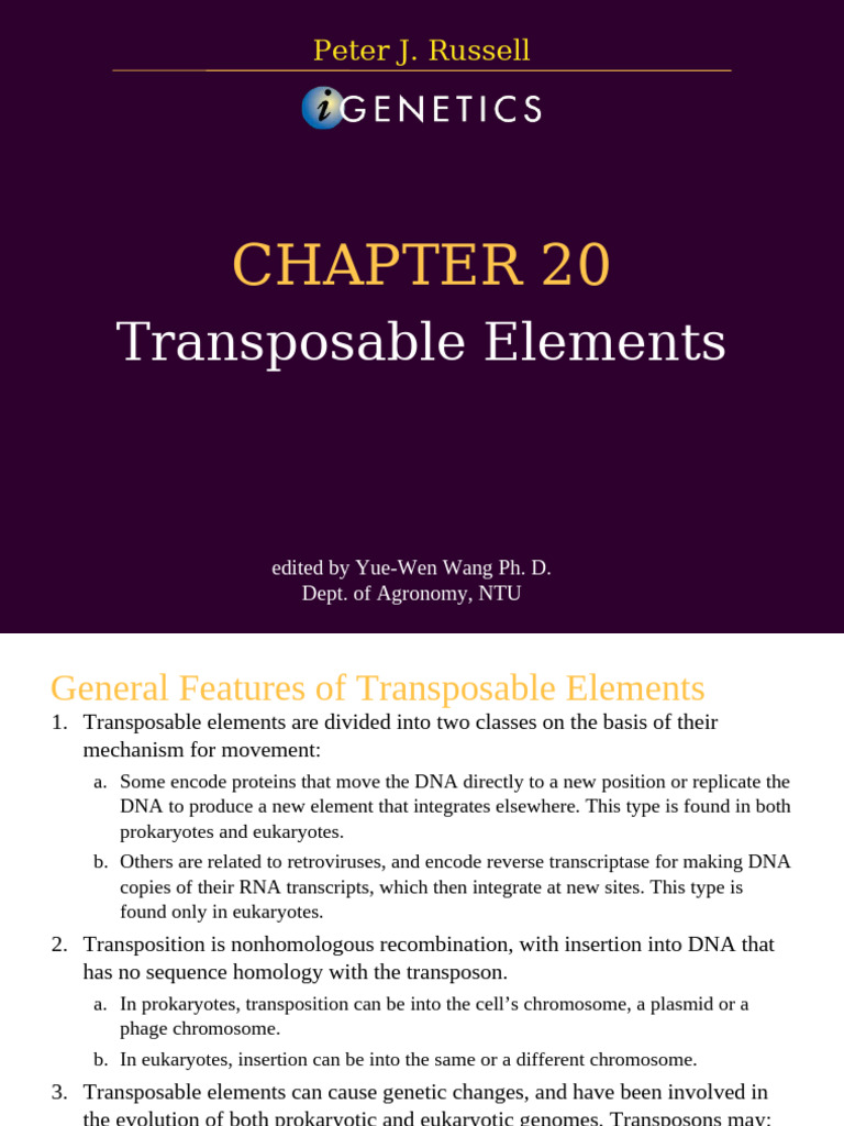 ch20 | PDF | Transposable Element | Plasmid