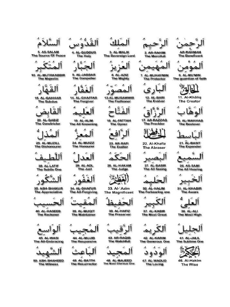99 Names Allah Print | PDF