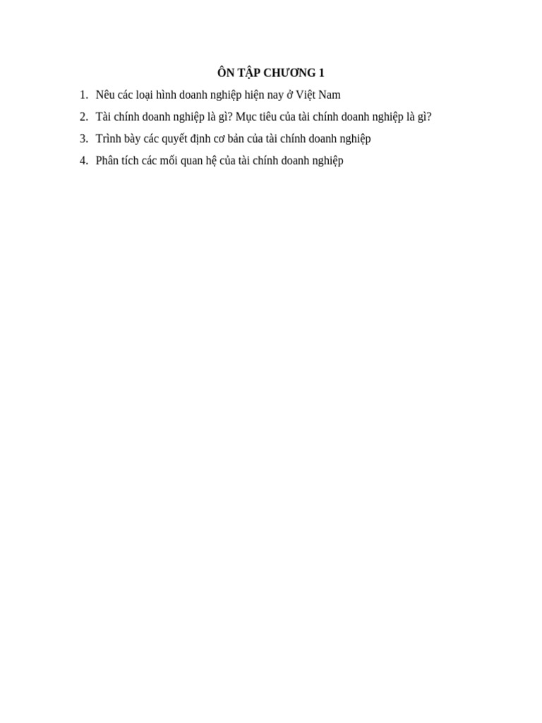 On Tap Chuong 1 | PDF