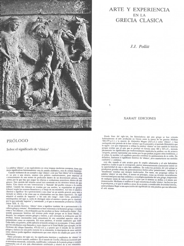 A Pollit Capítulos 1 2 Arcaico Protoclásico Reducido | PDF