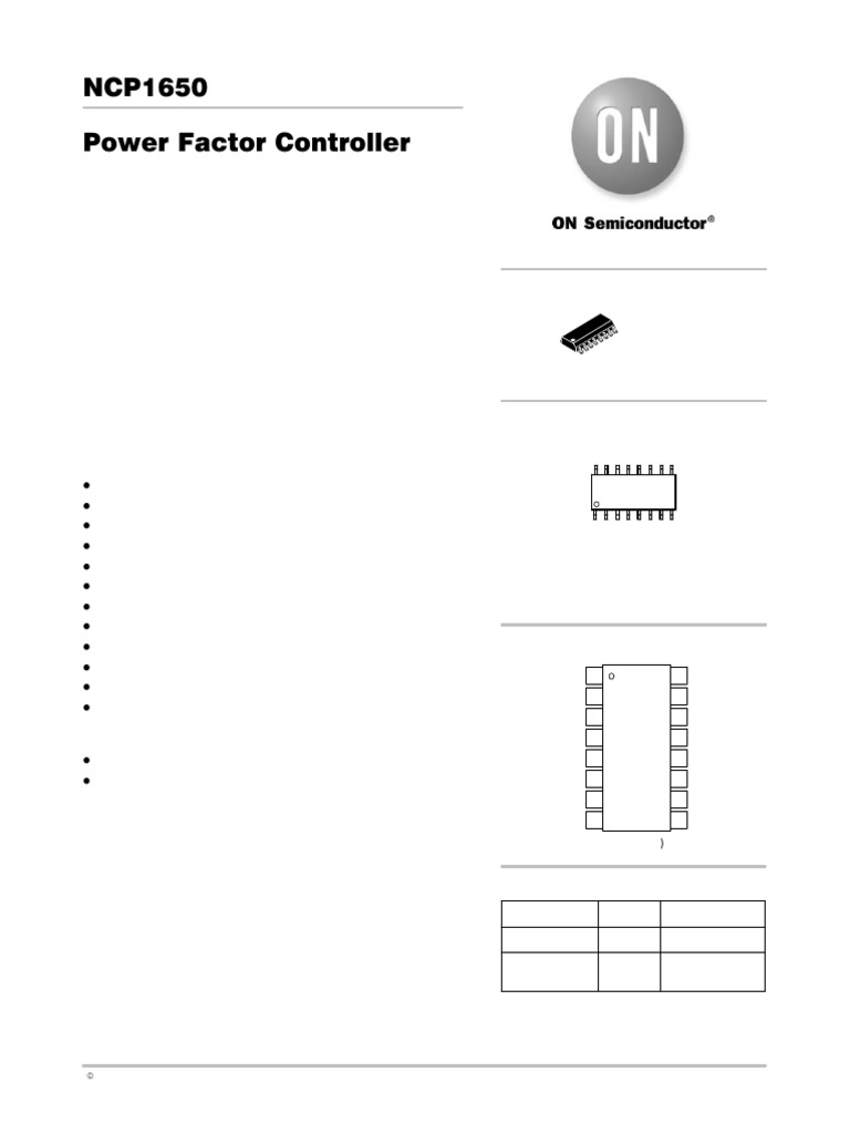 NCP1650 Power Factor Controller Guide | PDF | Amplifier | Rectifier
