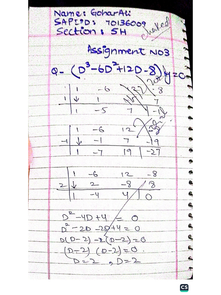Differential Ass3 | PDF