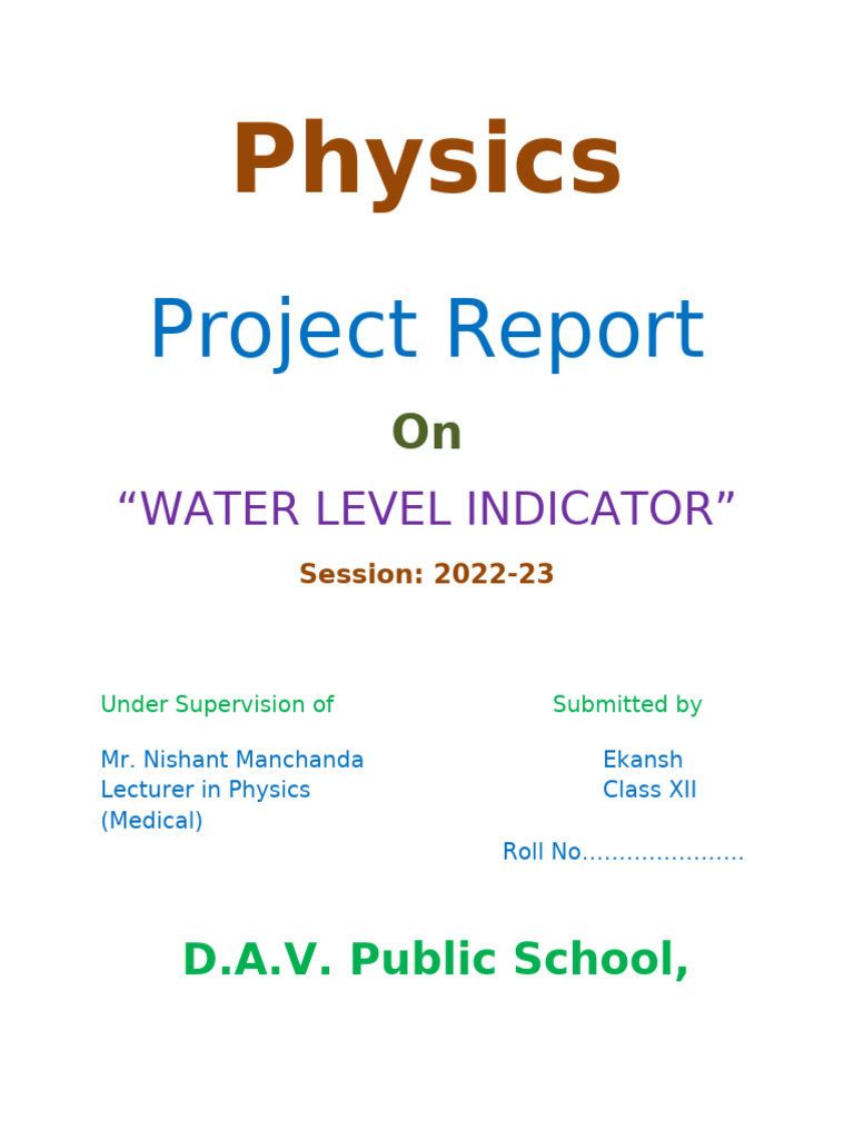 Water Level Indicator | PDF | Electrical Resistance And Conductance | Diode