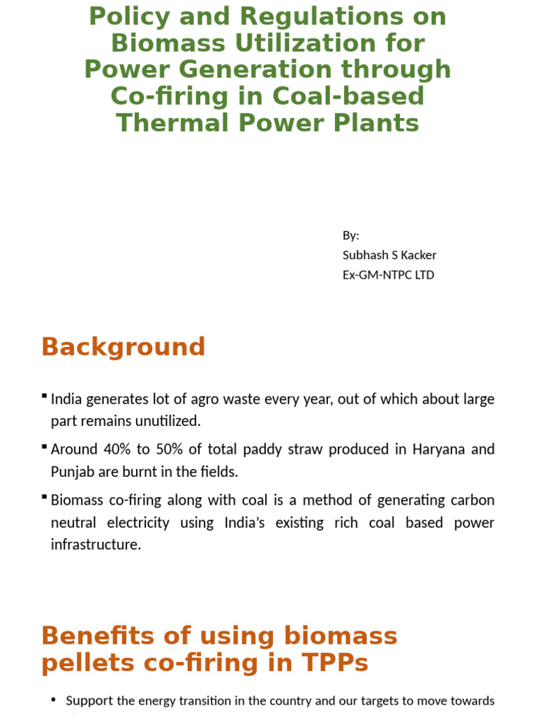 Policy and Regulations On Biomass Utilization in TPPs-07082023 | PDF ...
