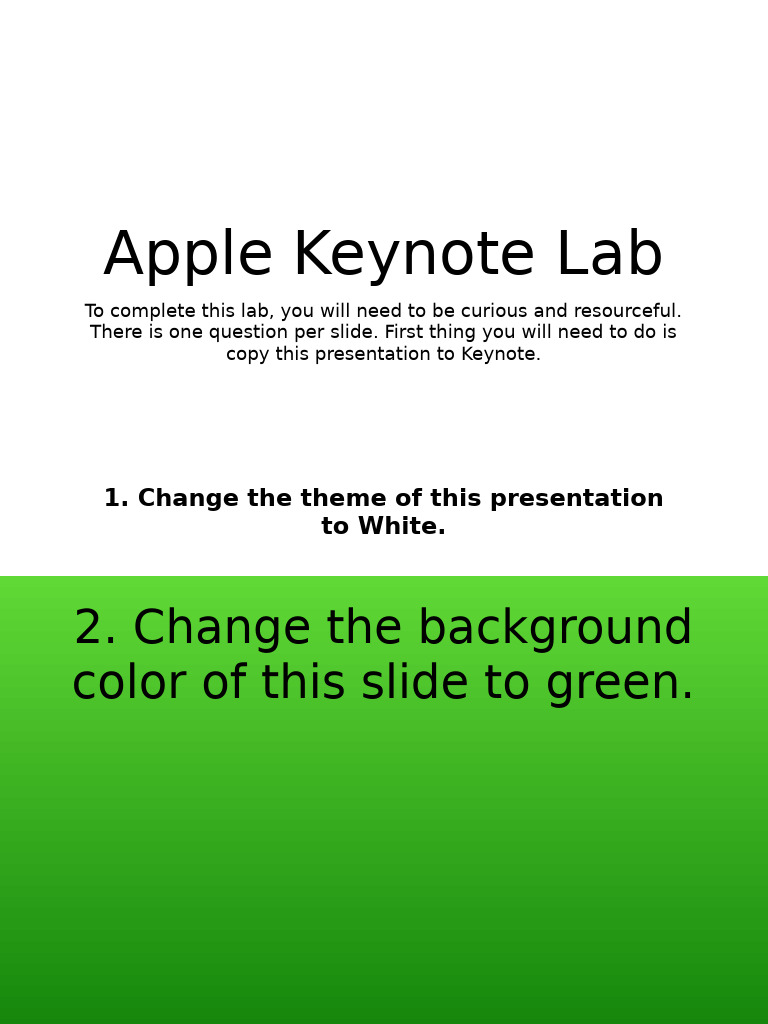 Apple Keynote Lab Instructions | PDF