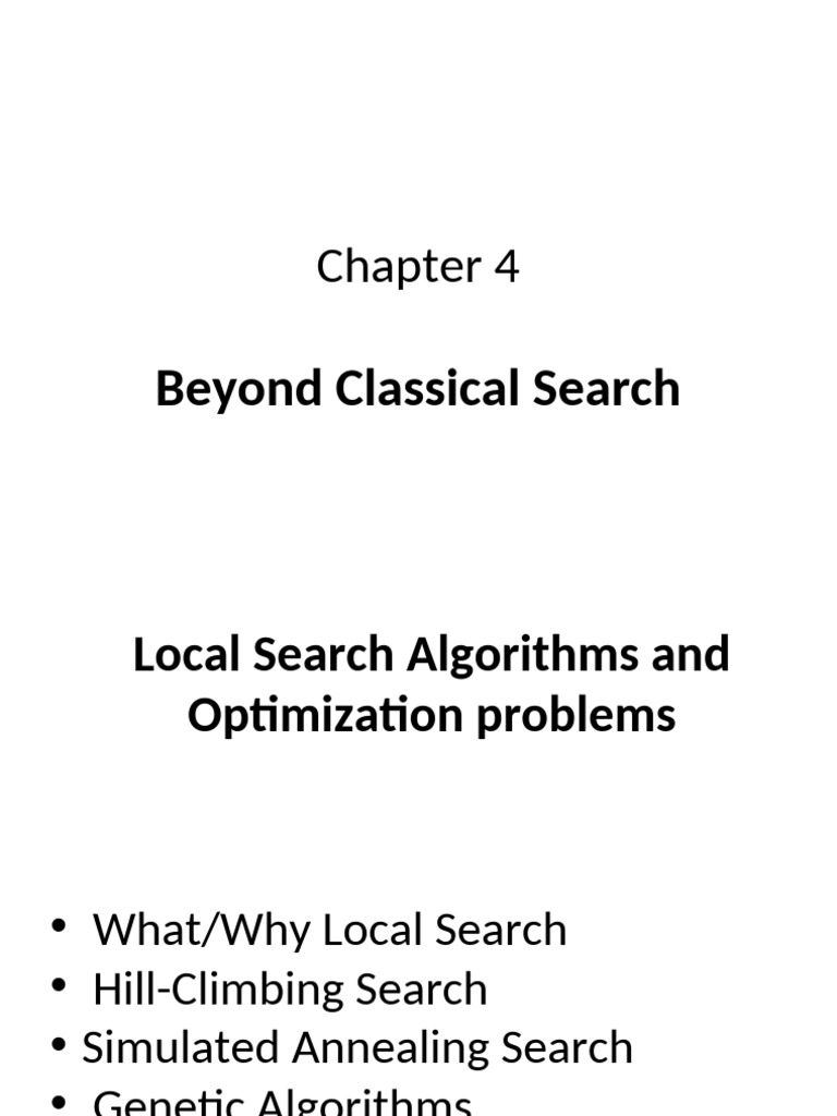 Chapter4 Beyond Classical Search August2024 | PDF | Mathematical Analysis | Applied Mathematics