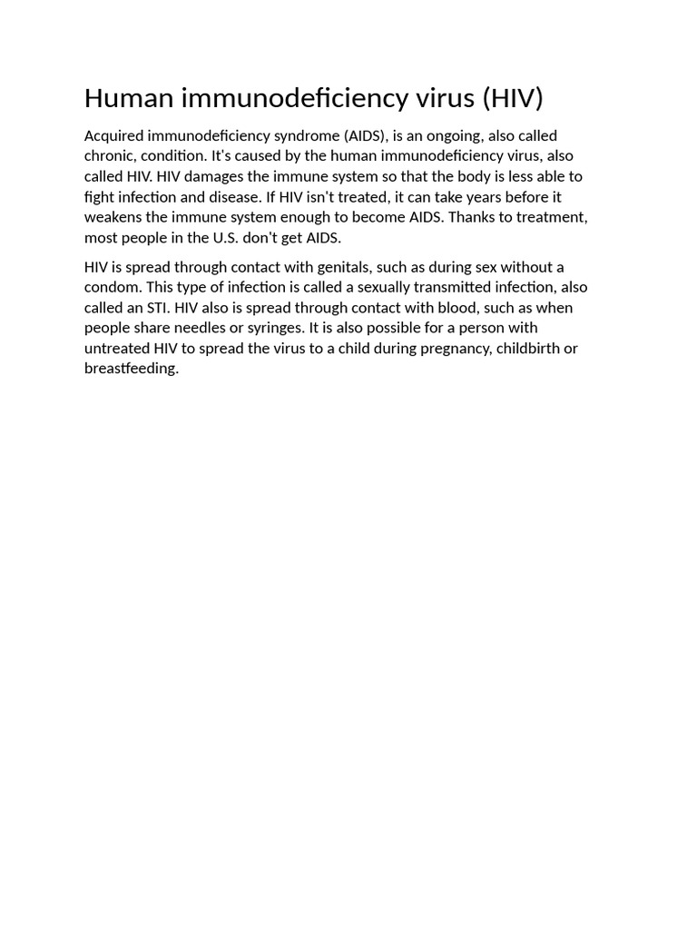 Understanding HIV and AIDS Basics | PDF