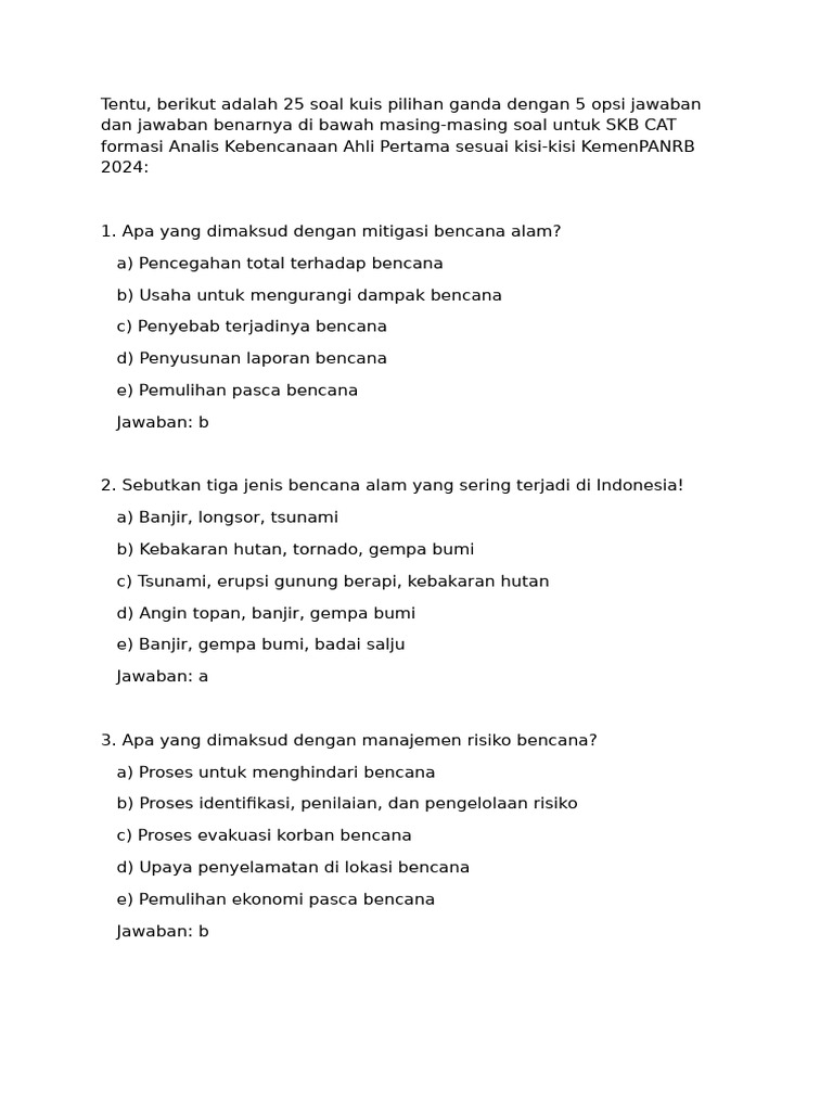 Latihan Soal SKB | PDF