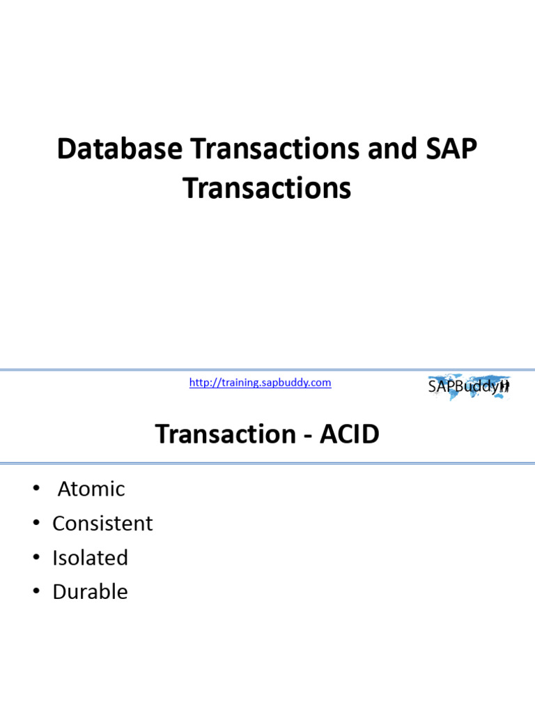 Understanding SAP Database Transactions | PDF