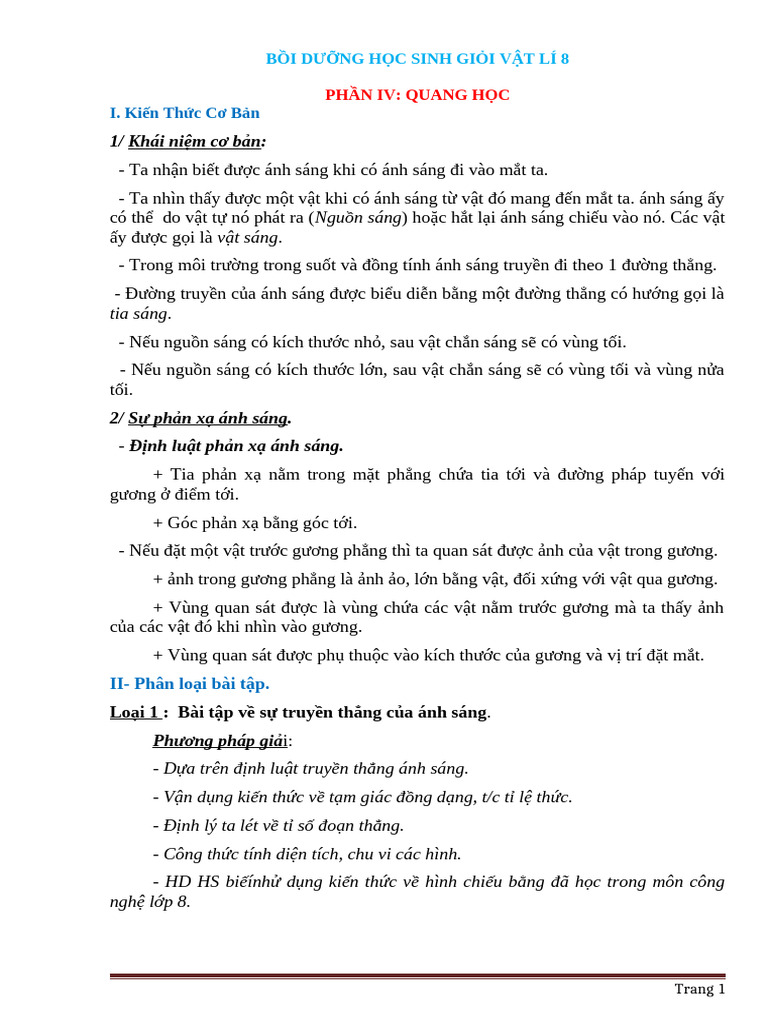 BD HSG Ly 8 Phan Quang Hoc | PDF