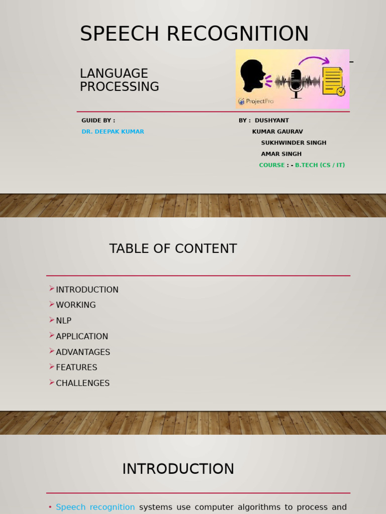 Speech Recognition With NLP (1) .PPTX DK | PDF | Speech Recognition | Artificial Intelligence
