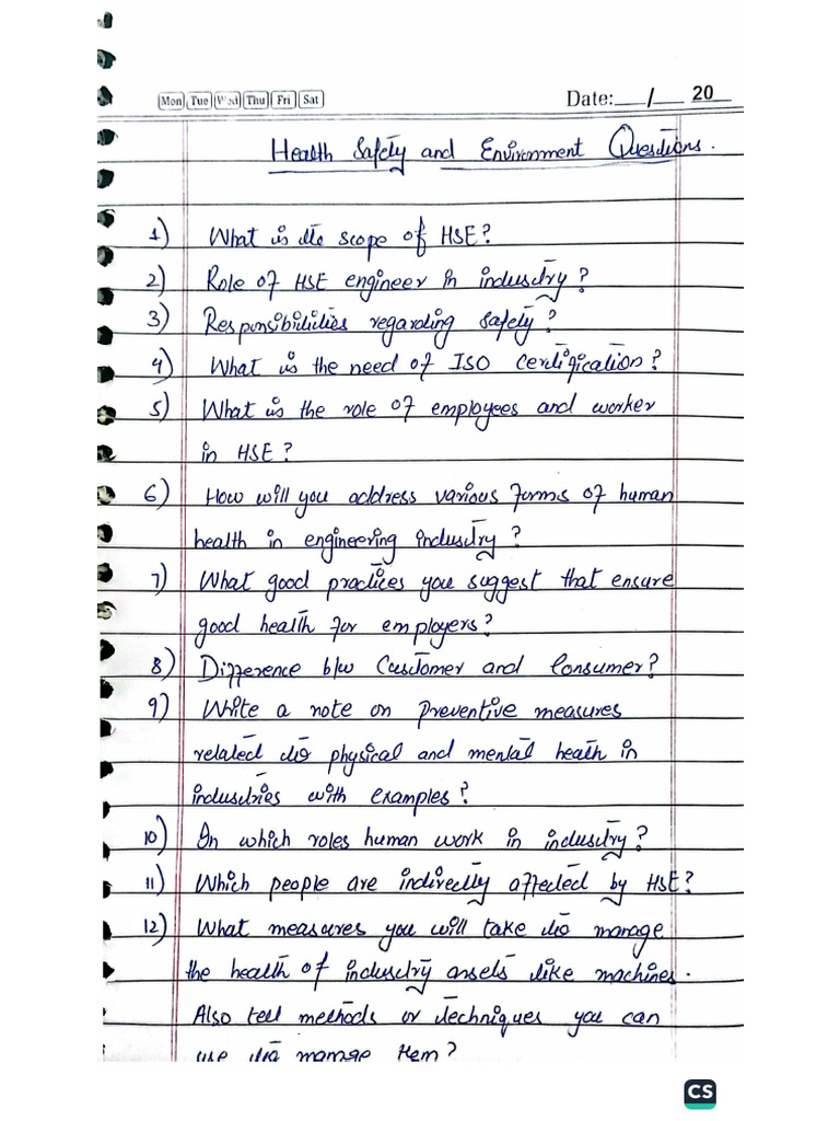 HSE Questions | PDF
