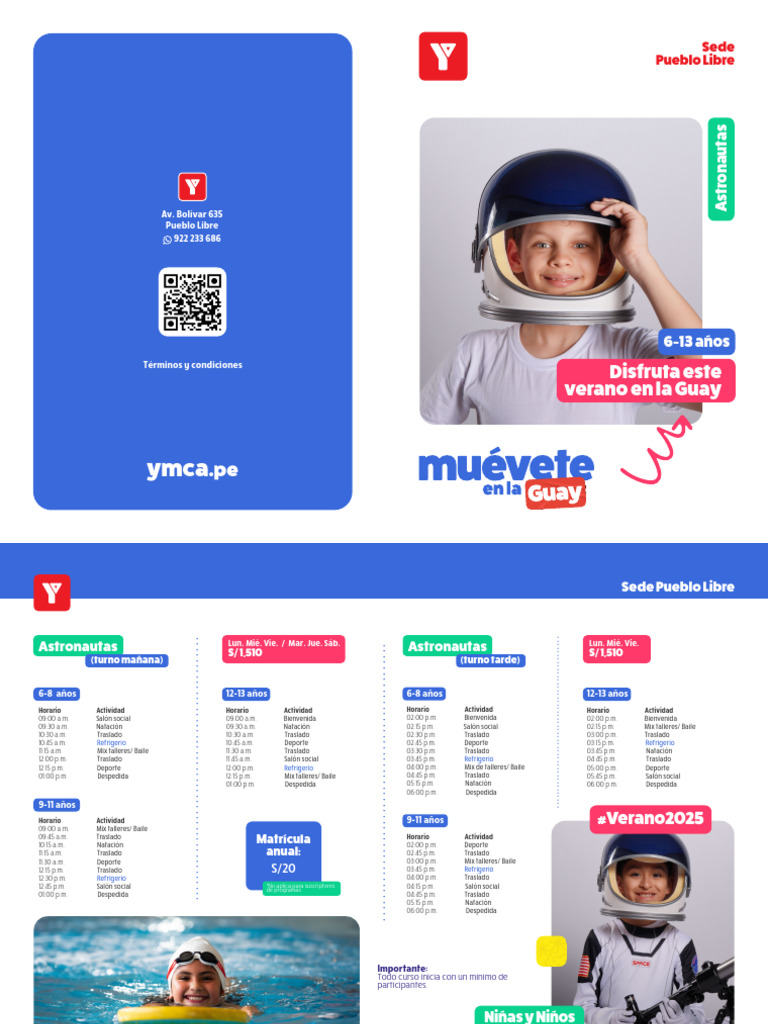 Campamento Verano 2025 YMCA Pueblo Libre | PDF
