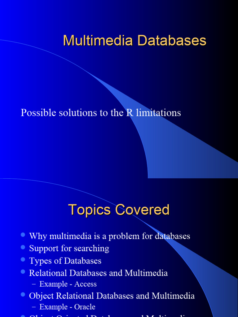 Unit 4_Multimedia Databases | PDF | Databases | Relational Database Unit 4_Multimedia Databases | PDF | Databases | Relational Database