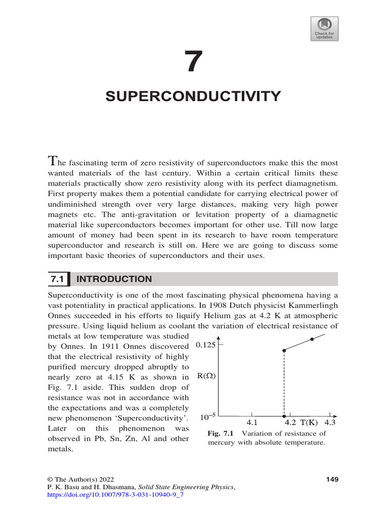 Ch7 - Solid State Engineering Physics-Springer (2022) | PDF | Superconductivity | Quantum Tunnelling