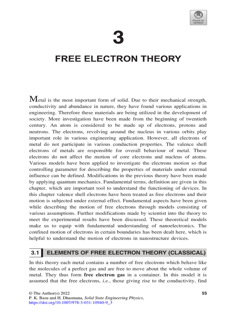 Ch3 - Solid State Engineering Physics-Springer (2022) | PDF | Electron | Electrical Resistivity ...