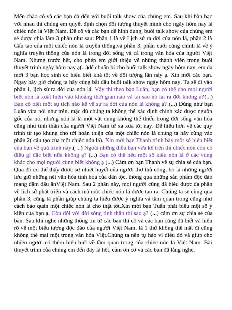 Talk Show MC Script | PDF