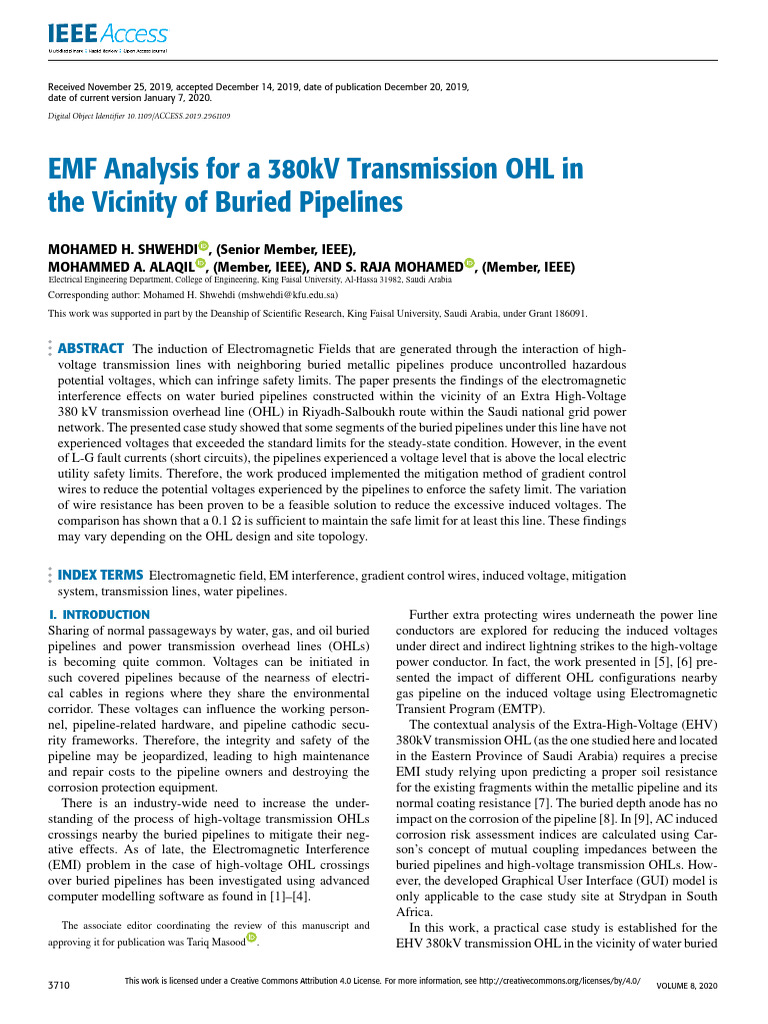 Emf Analysis For A 380kv Transmission Ohl in The Vicinity of 36ho7k2j1a ...