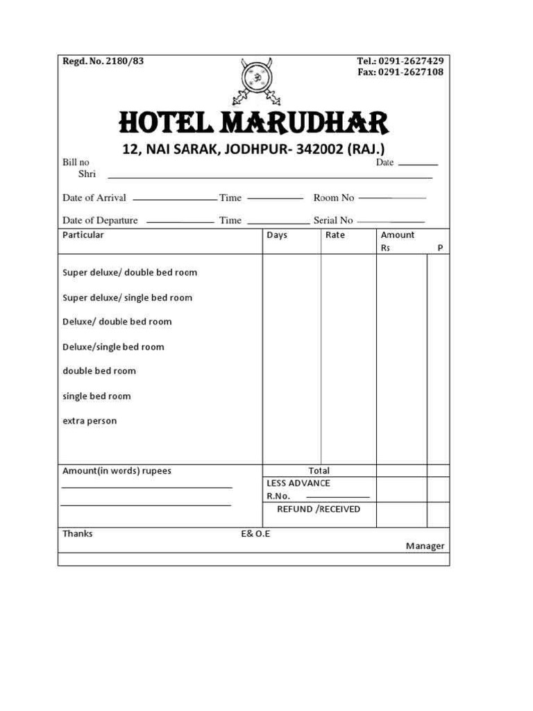 Hotel Bill | PDF