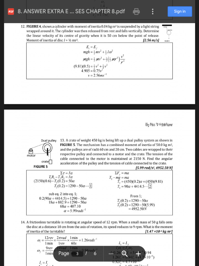 8. ANSWER EXTRA EXERCISES CHAPTER 8.pdf - Google Drive | PDF | Tension (Physics) | Physics