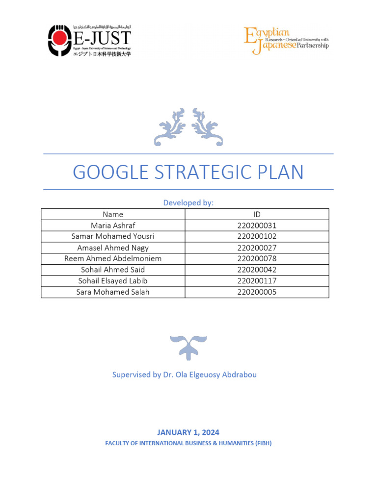 Sample of student Assignment-Google strategic plan project (3) | PDF ...