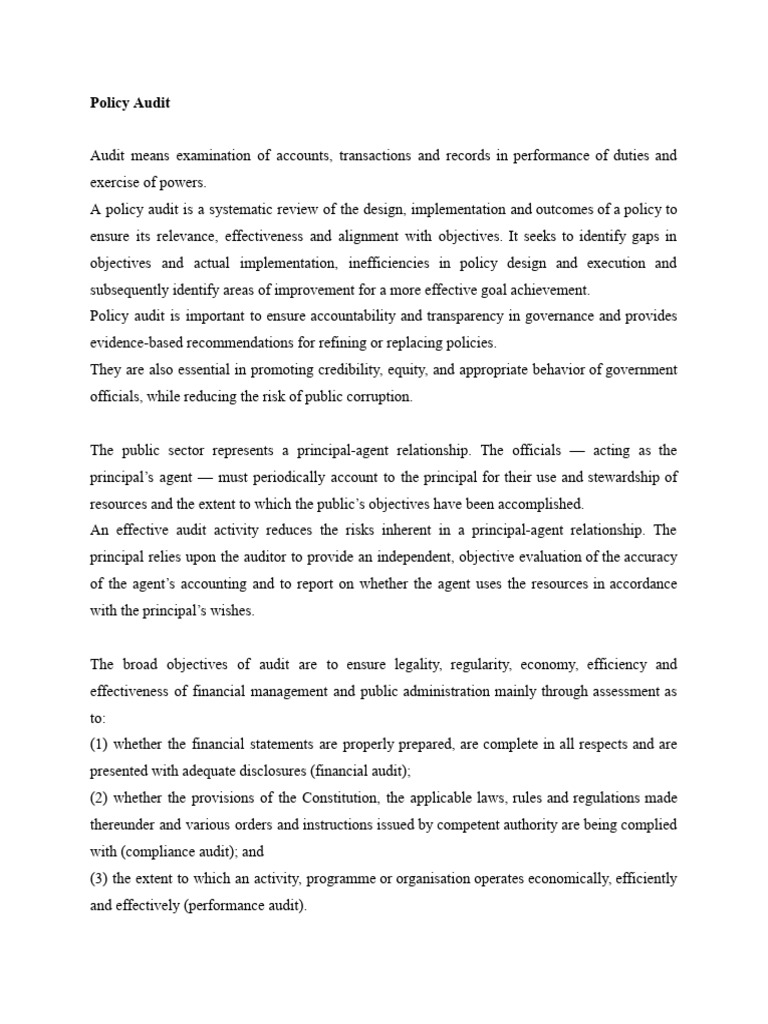 Policy and Gender Audit | PDF