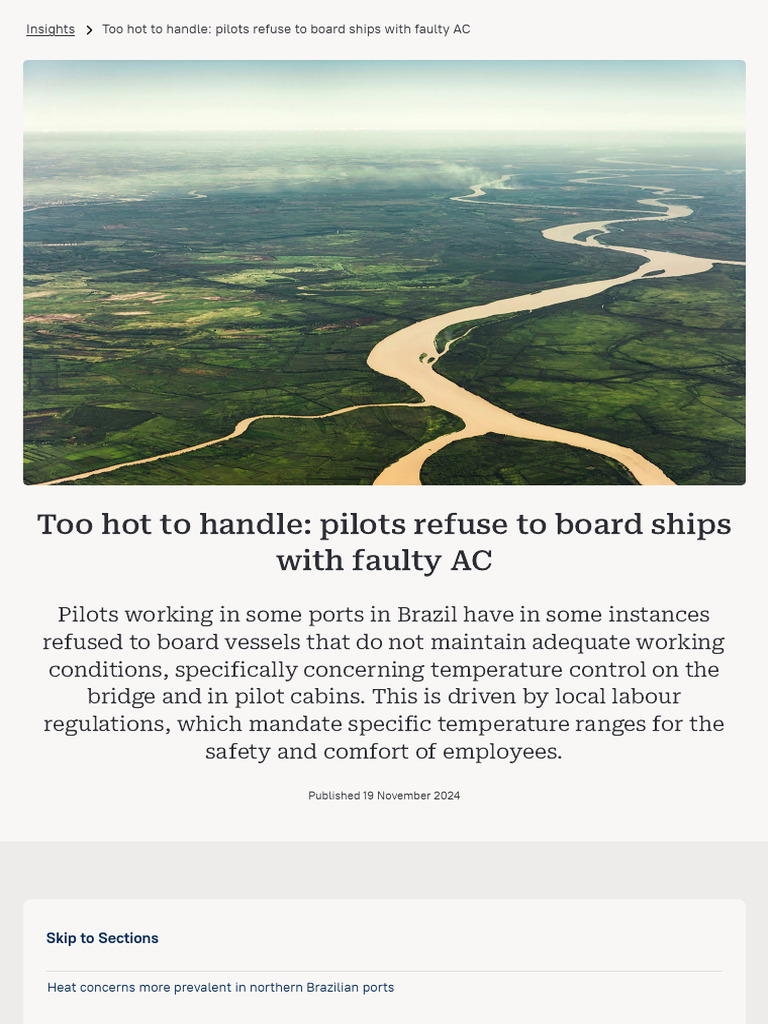 Too Hot To Handle - Pilots Refuse To Board Ships With Faulty AC | PDF ...