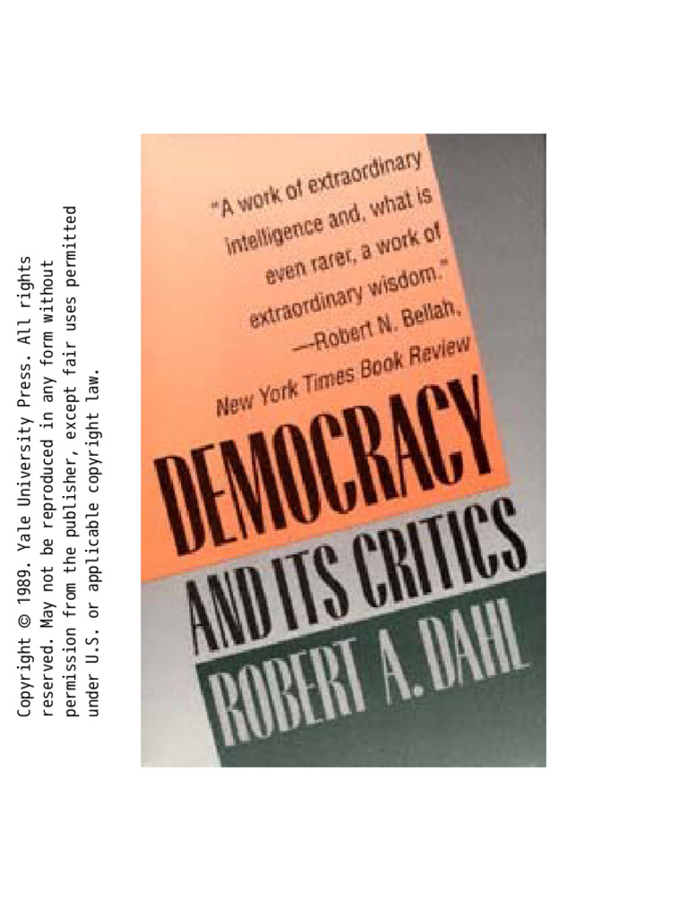 Robert A. Dahl - Democracy and Its Critics-Yale University Press (1989 ...
