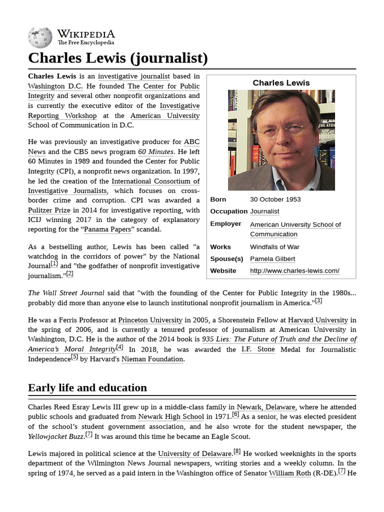 Charles_Lewis_(journalist) | PDF | Journalism