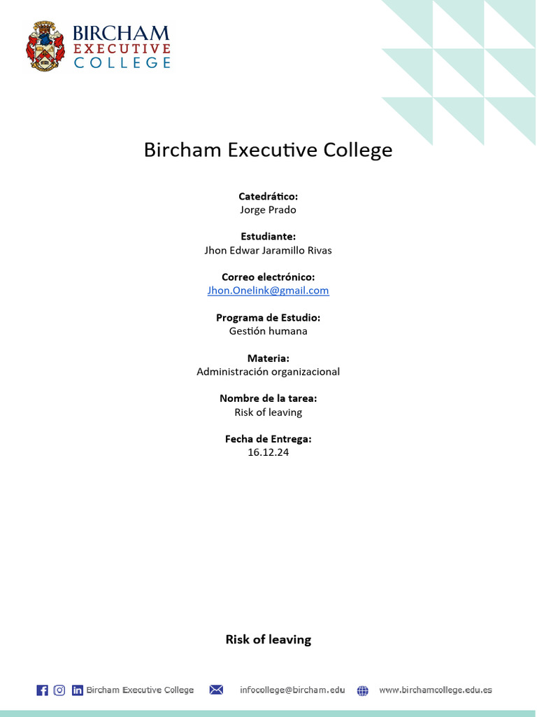 Bircham Executive College: Jorge Prado | PDF | Informática | Business