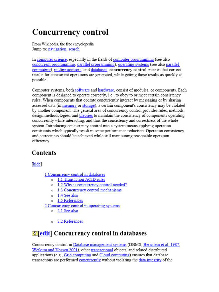 Unit 4 - Concurrency Control | PDF | Database Transaction | Data Management