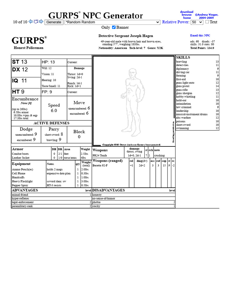 NPC Character Profile: Detective Sergeant | PDF