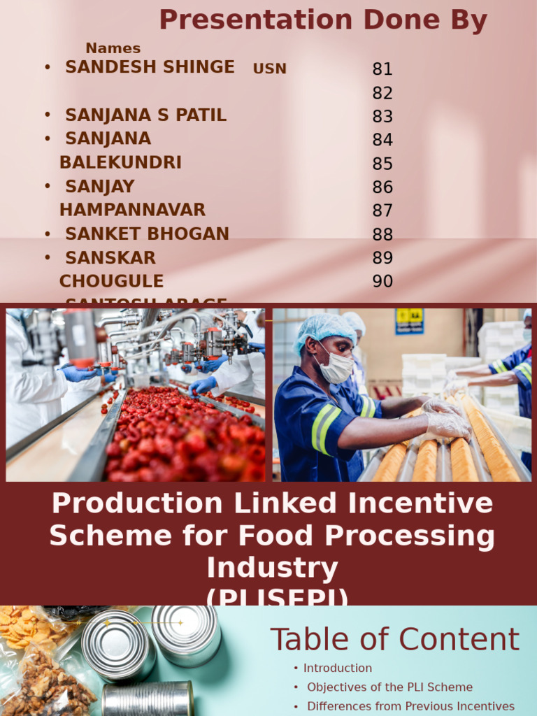 Production Linked Incentive Scheme For Food Processing Industry (PLISFPI) y | PDF | Energy ...