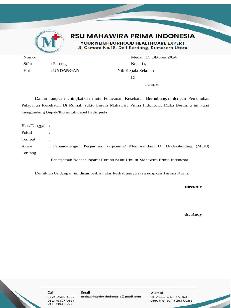 Surat Undangan Mou | PDF