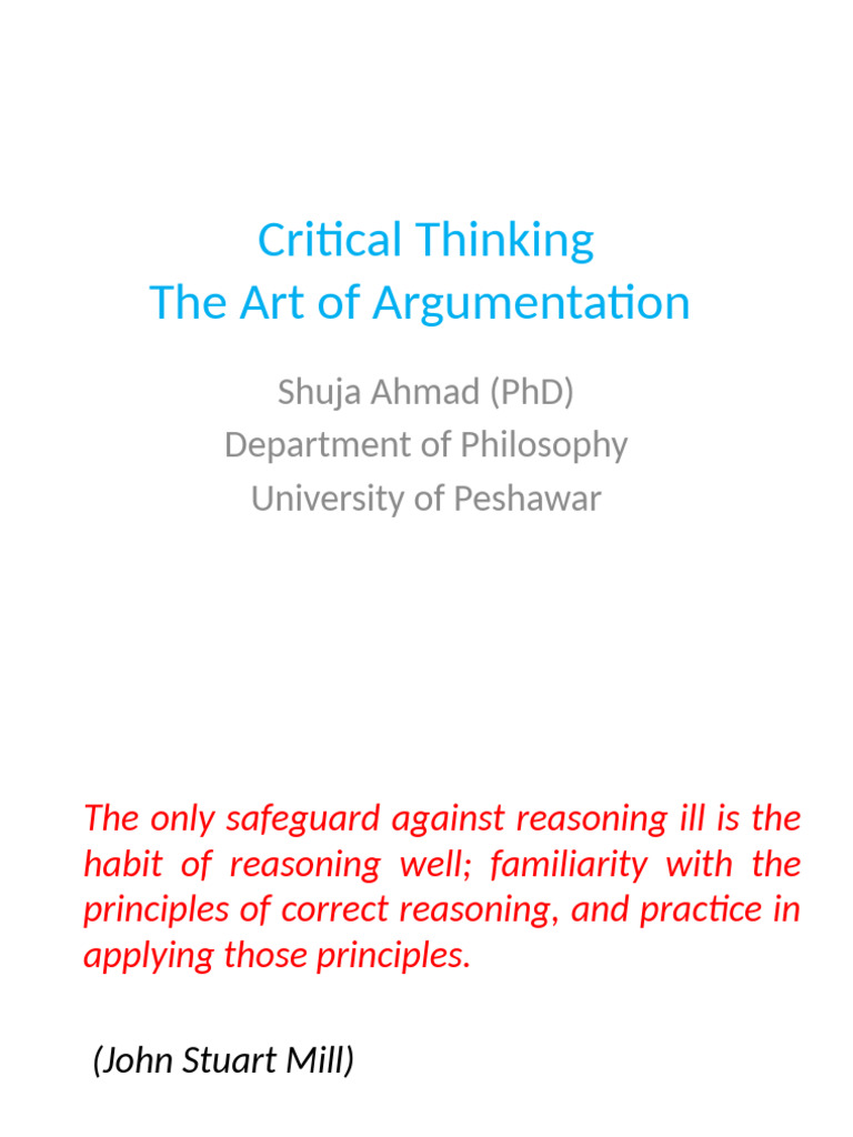 L & CT | PDF | Argument | Critical Thinking