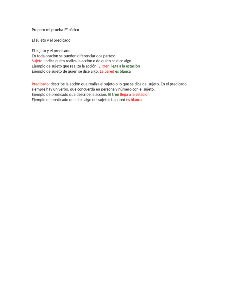 Sujeto y Predicado en Oraciones | PDF