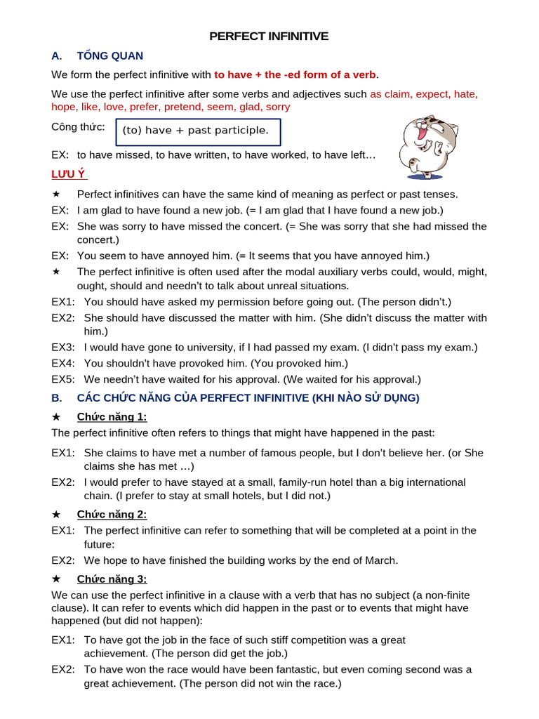 12. Perfect Infinitive | PDF