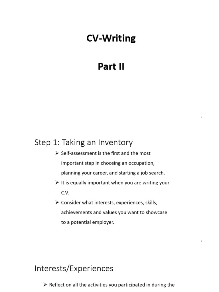 Writing CV_Part 2 | PDF | Leadership | Skill