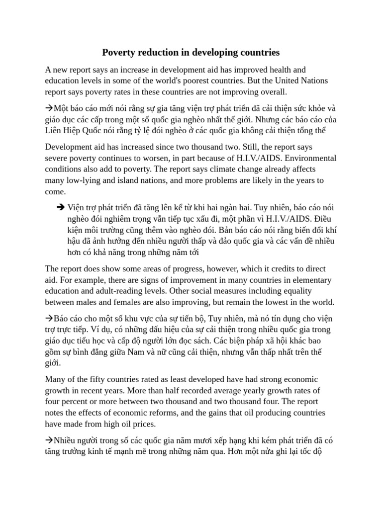Topic 2. Poverty Reduction in Developing Countries | PDF