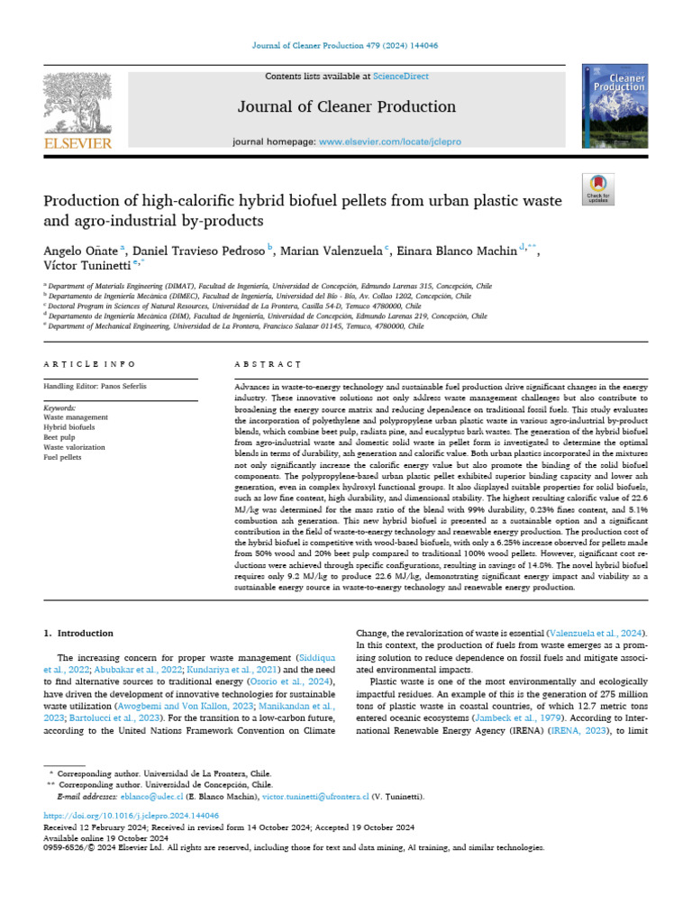 2024 Production of High-Calorific Hybrid Biofuel Pellets From Urban ...