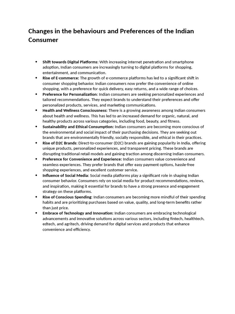 Indian Consumer Behavior Trends | PDF | Brand | Consumption (Economics)