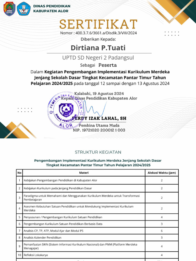 E-Sertifikat Nama Lengkap (2) | PDF