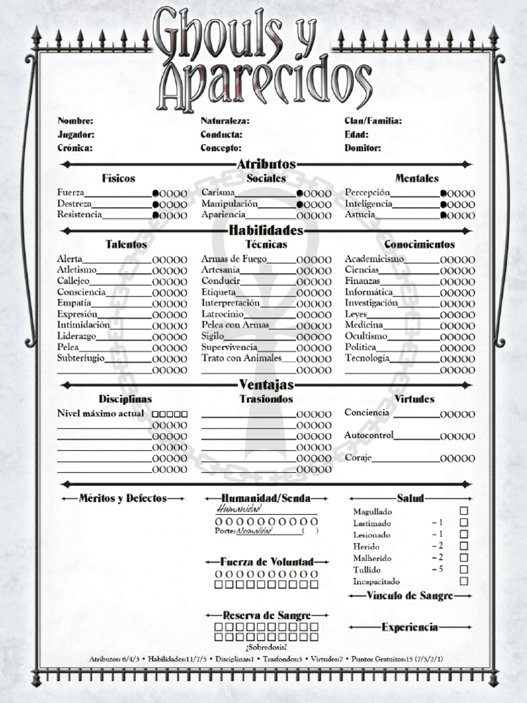 Ghouls Y Aparecidos Editable Pdf