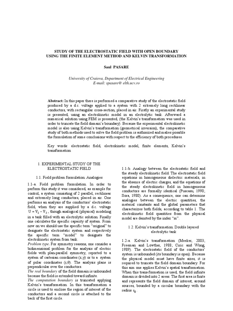 Electrostatic Field Study via FEM | PDF | Finite Element Method ...