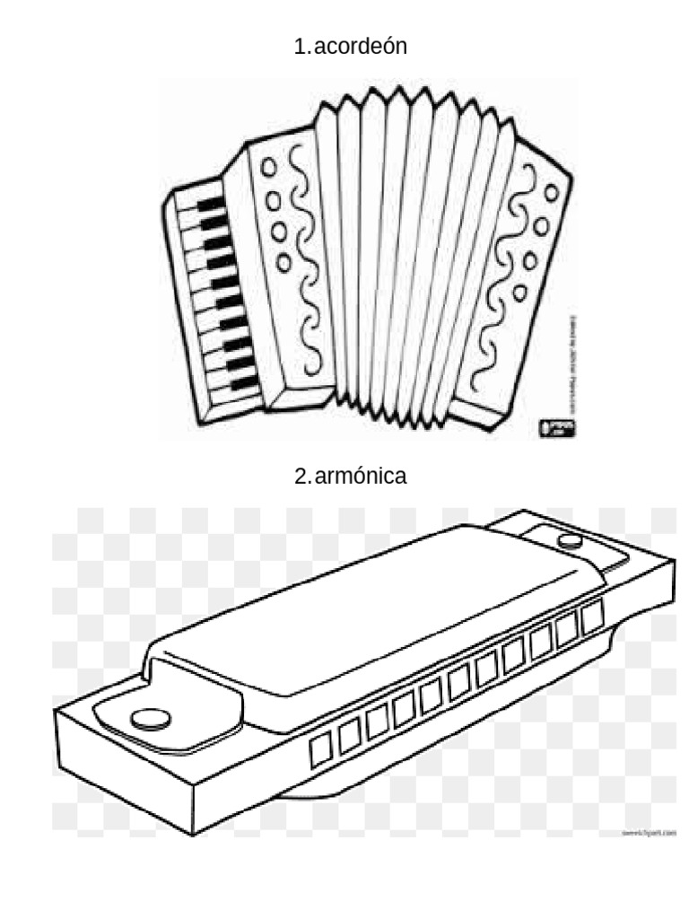 45 Intrumentos Musicales para Colorear | PDF