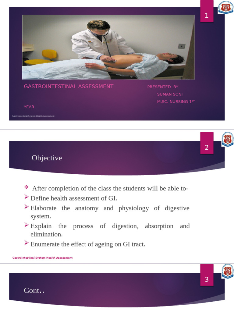 GI Health Assessment | PDF | Gastrointestinal Tract | Digestion