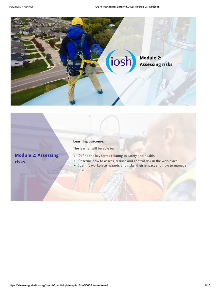 IOSH Managing Safely 5.0 r2 - Module 2 - SHEilds | PDF | Risk | Risk Assessment
